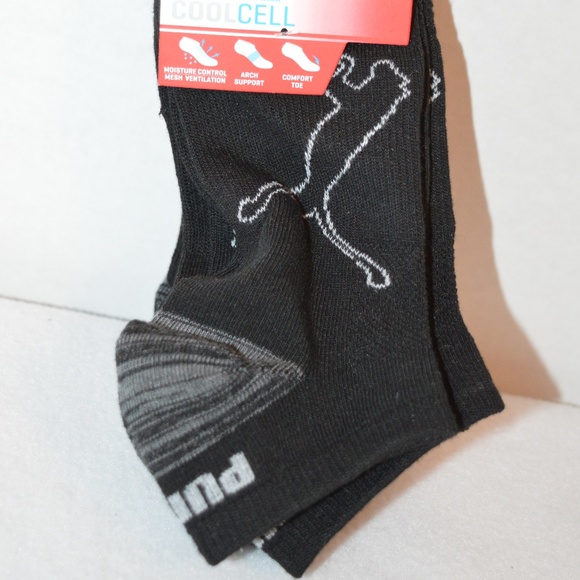 Puma | Accessories | New Puma 6 Pairs No Show Black Cool Cell Socks ...